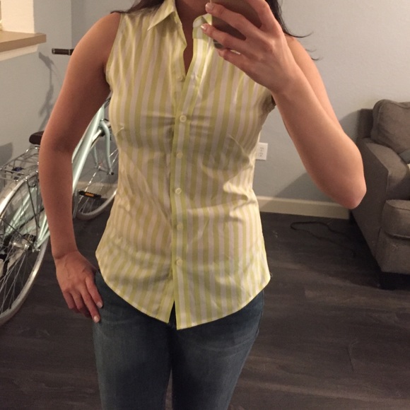 Banana Republic | Tops | Bogo Banana Republic Lime Striped Button Down ...